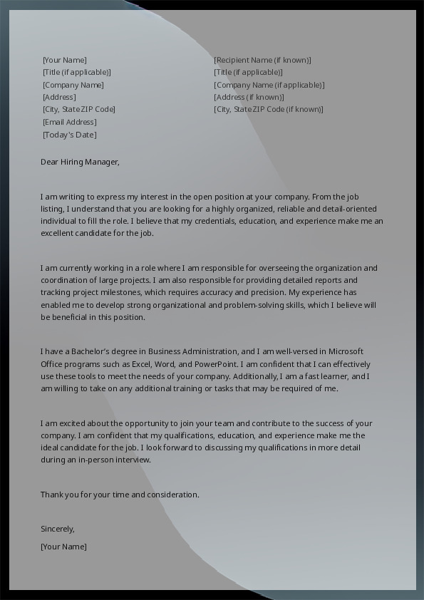 Cover Letter Template To Apply For A Job Infoupdate Cover Letter Template To Apply For A Job Infoupdate