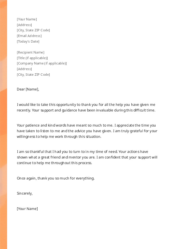 Free Word Template: Thank You Letter Template