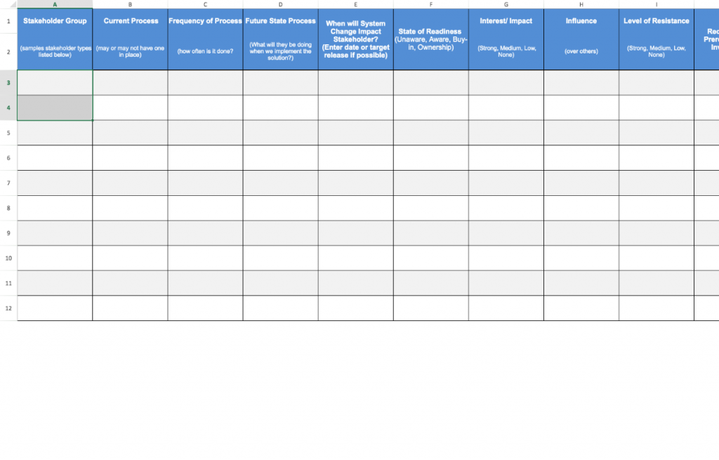 Stakeholder Analysis Excel Template